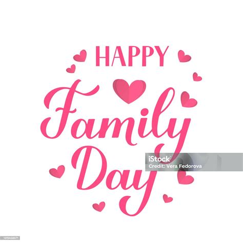 해피 패밀리 데이 서예 손 글자 5월 15일에 는 국제 가족의 날을 기념했습니다 인사말 카드 타이포그래피 포스터 배너 전단지 등을 위한 벡터 템플릿 0명에 대한 스톡 벡터