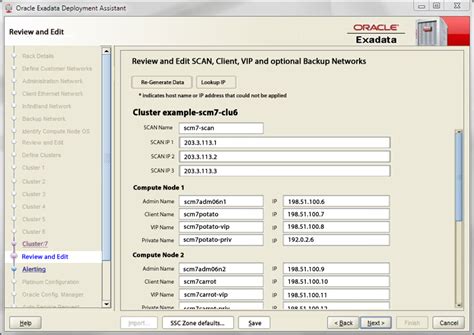 Complete The Cluster Review And Edit Scan Client Vip And Optional