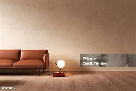 오렌지 색 소파와 장식이 있는 베이지 색 인테리어 3d 렌더링 그림 모의 소파에 대한 스톡 사진 및 기타 이미지 소파 배경 주제 베이지 Istock