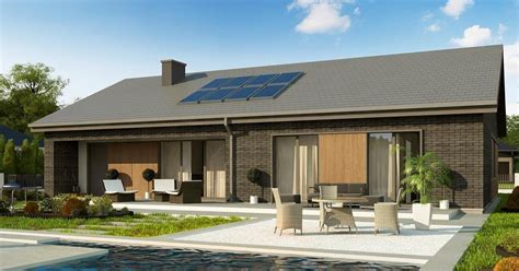 Проект современного одноэтажного дома с гаражом 82 фото