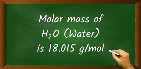 H2o Water Molar Mass With Calculations