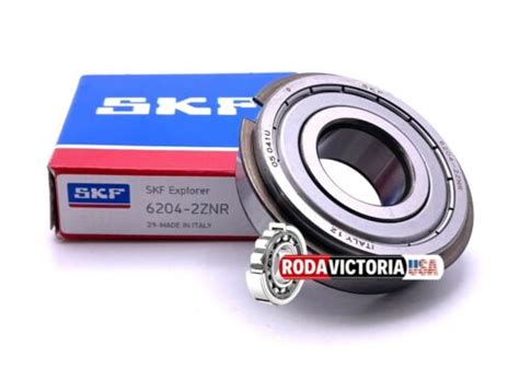 SKF 6204 ZZ NR METAL SHIELDED + Snap Ring 20X47X14 mm Ball Bearing 6204 ...