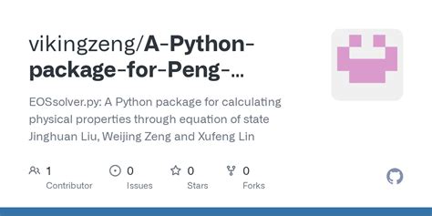 A Python Package For Peng Robinson Equation Calculating Physical Propertiespengrobinson