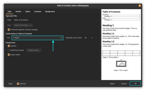 Create Table Of Contents And Figures In Libreoffice