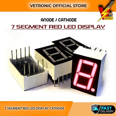 7 Segment Red Led Display Cc Common Anode Cathode 0 5 Inch Shopee Malaysia