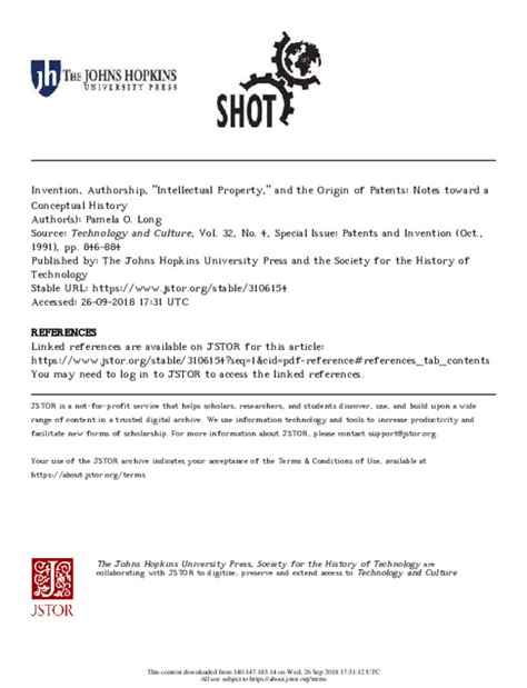 Pdf Invention Authorship Intellectual Property And The Origin Of