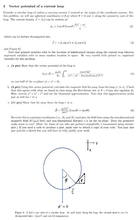 3 Vector Potential Of A Current Loop Consider A Chegg Com