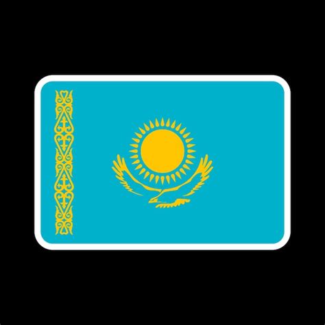 카자흐스탄 국기 공식 색상 및 비율 벡터 일러스트 레이 션 프리미엄 벡터