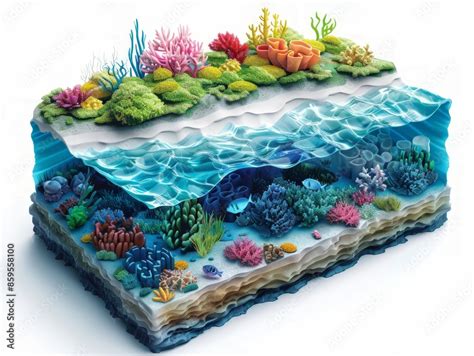The Process Of Ocean Acidification Showing Co2 Absorption Ph Decrease Calcium Carbonate