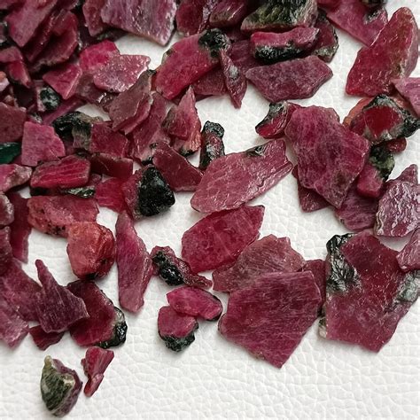 Ruby Slice Chips Natural Ruby Chips Slab Pink Ruby Crystal Etsy