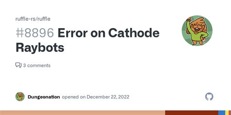 Error On Cathode Raybots · Issue 8896 · Ruffle Rsruffle · Github