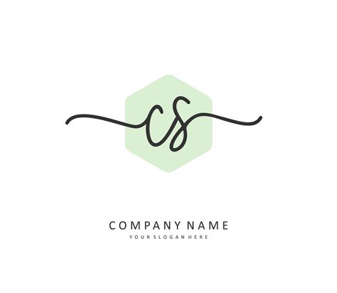 C S CS Initial Letter Handwriting And Signature Logo A Concept Handwriting Initial Logo With