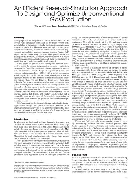 Pdf Efficient And Accurate Global Sensitivity Analysis For Reservoir