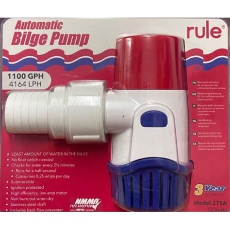 jual bilge pump automatic rule 1100gph 12v pompa celup kapal rule