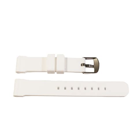 Бяла силиконова каишка за часовник Chrono с катарама от неръждаема стомана унисекс 20 мм