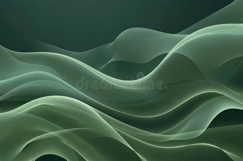 Abstract Green Waves Forming Flowing Texture With Soft Gradient Hues Stock Image Image Of