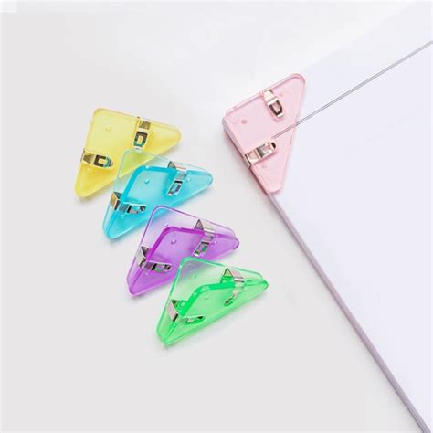 5pcs 귀여운 코너 종이 클램프 삼각형 북마크 클립 작은 파일 클립 노트 홀더 학생 교사를위한 50 시트 개최 Aliexpress