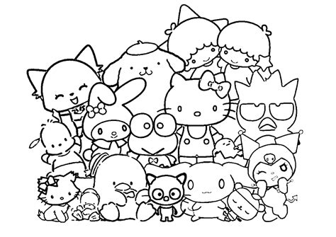 着色页 Sanrio 卡通和动画节目 免费可打印着色页