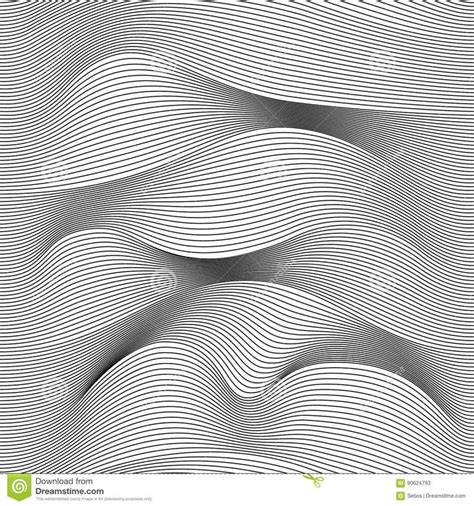 Abstract Vector Seamless Moire Pattern With Waving Curling Lines