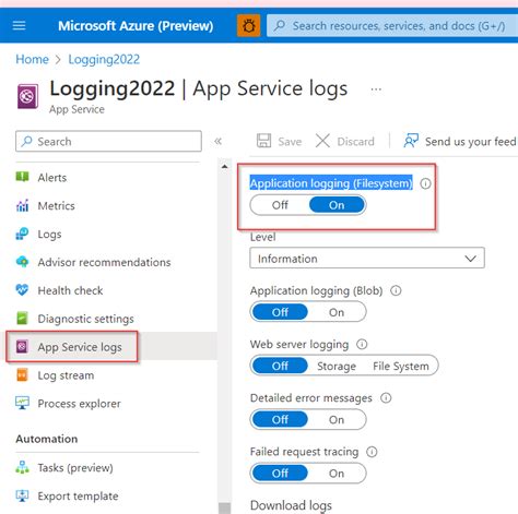 C Should I Use For Net Logging In Azure Addazurewebappdiagnostics