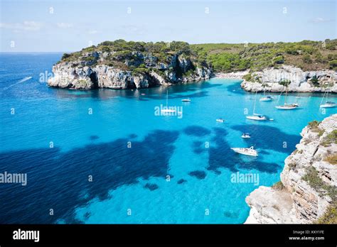 Cala Macarella Cala Macarelleta Minorca Balearic Islands Stock