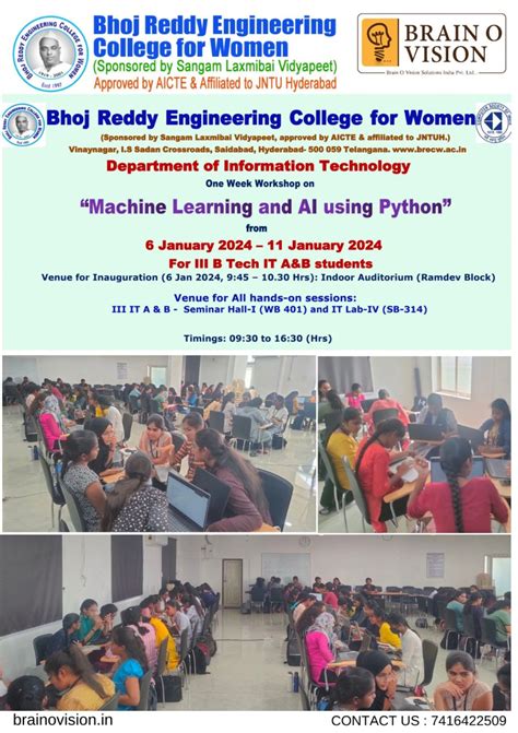 Brainovision Solutions India Pvtltd On Linkedin Machine Learning And Ai Using Python Workshop