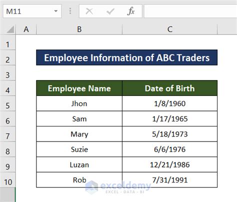 How To Convert Date Of Birth To Age In Excel 3 Easy Ways