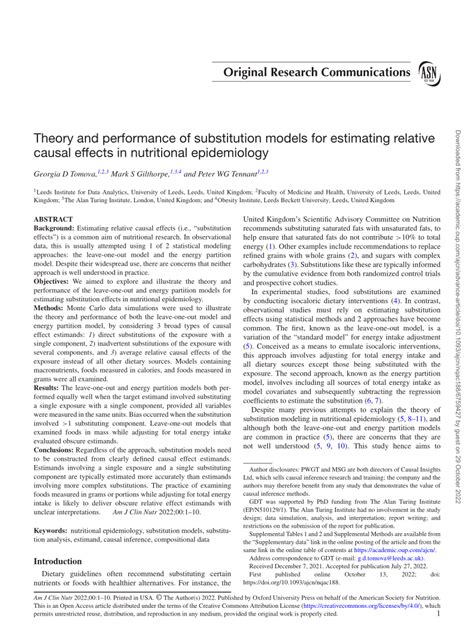 Pdf Theory And Performance Of Substitution Models For Estimating