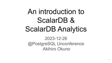 Introduction To Scalardb And Scalardb Analytics Speaker Deck