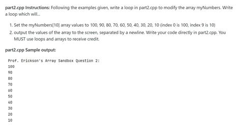 Solved Part2cpp Instructions Following The Examples Given