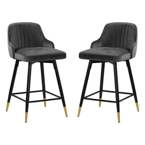 Swivel Bar Stool With Low Back Set Of 2 29 Inch Counter Bar Height