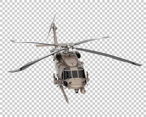 Вертолет на прозрачном фоне 3d рендеринг иллюстрация Премиум Psd Файл