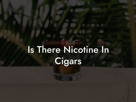 Is There Nicotine In Cigars Swinger Cigar Cigar Lifestyle