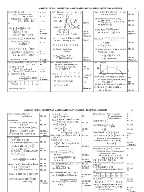 marking guide a maths p2 mock 2023 pdf
