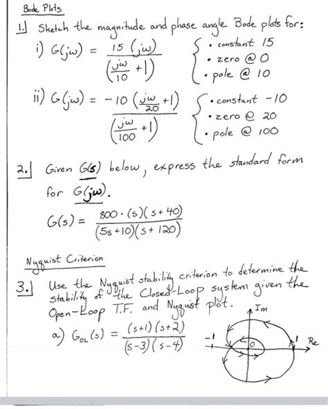 solved bode plots 1 sketch the magnitude and phase angle