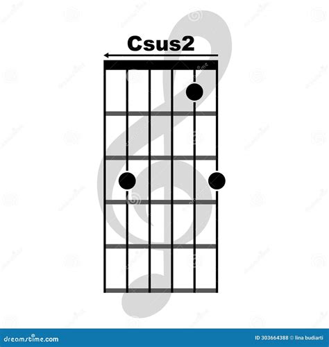 Csus2 Guitar Chord Icon Stock Vector Illustration Of Icon 303664388