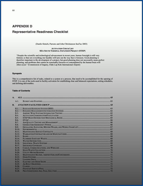 √ Free Printable Operational Readiness Checklist Template Checklist