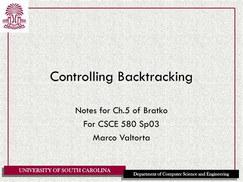 Ppt Controlling Backtracking Powerpoint Presentation Free Download