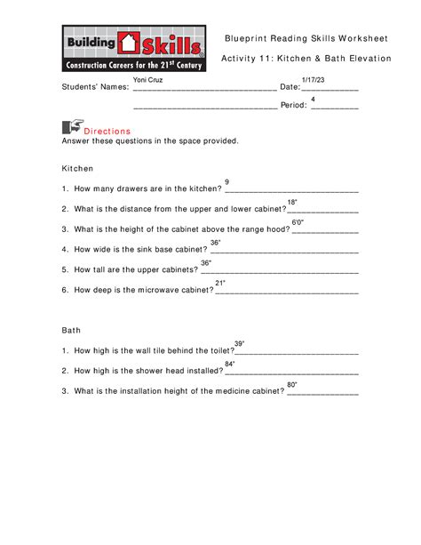 Free Blueprint Worksheet Download Free Blueprint Worksheet Png Images Free Worksheets On