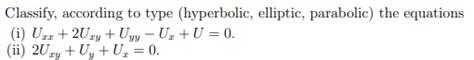 Solved Classify According To Type Hyperbolic Elliptic