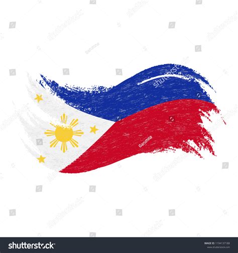 National Flag Philippines Designed Using Brush Stock Vector Royalty
