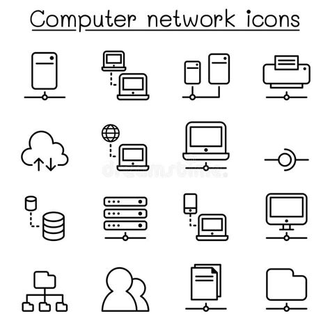 Network Computer Data And Internet Security Icon Set Stock Vector Illustration Of Icon