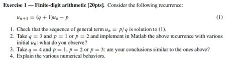 solved exercise 1 finite digit arithmetic [20pts consider