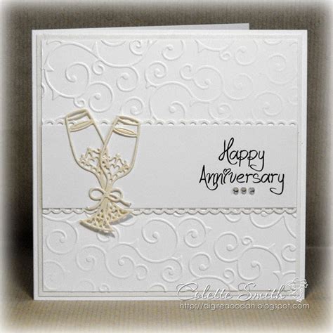 Digi Re Doo Dah Champagne Glasses Anniversary Card