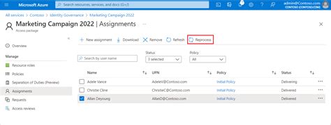 Reprocess Assignments For An Access Package In Entitlement Management
