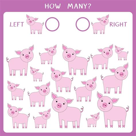 아이들을 위한 간단한 교육 게임 벡터 워크시트 프리미엄 벡터