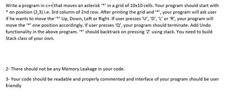 Solved Write A Program In C That Moves An Asterisk In