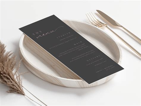 Minimalistic Menu Template Modern Dinner Menu Grey And Blush Pink Wedding Menu Template Minimal