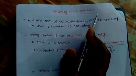 Cascading Of Io Operators In C Class 12th Youtube