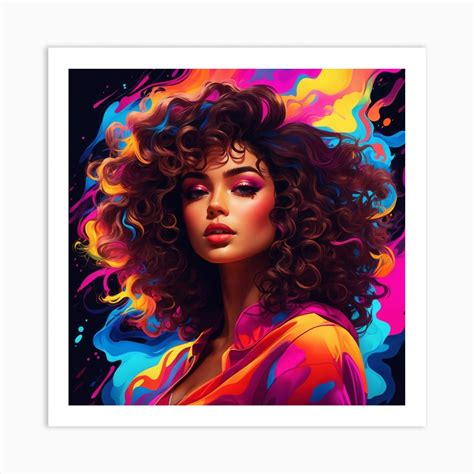 Color Splashed Girl Neon Print Art Print By Karlajn Handmade Fy